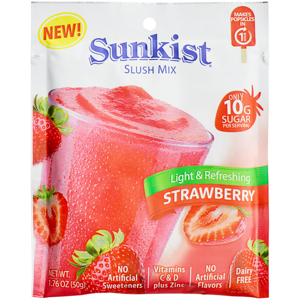 Sunkist Single Serve Strawberry Slush Mix - 15/Case