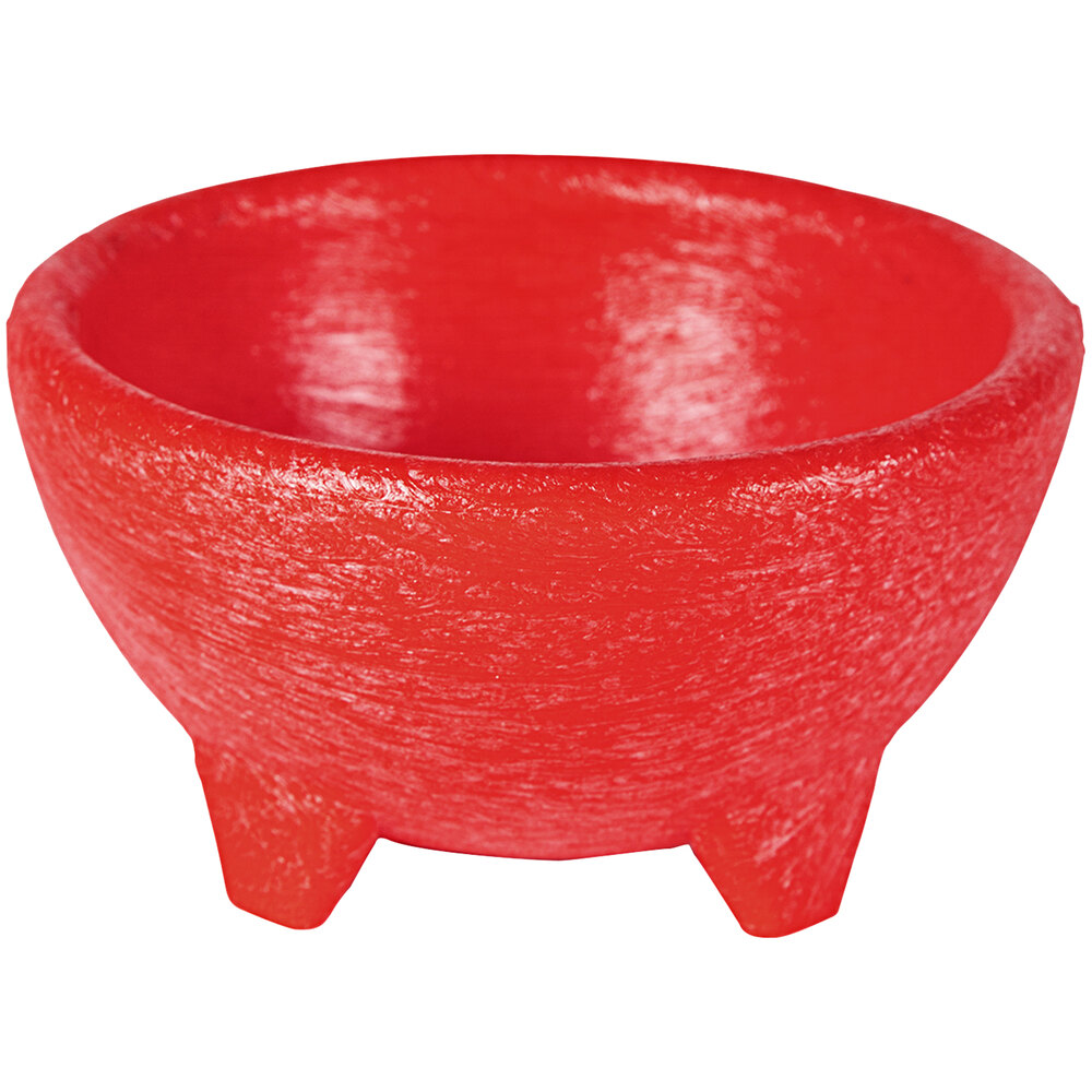 HS Inc. 10 oz. Red Chile Polypropylene Mediano Doble Molcajete - 24/Case