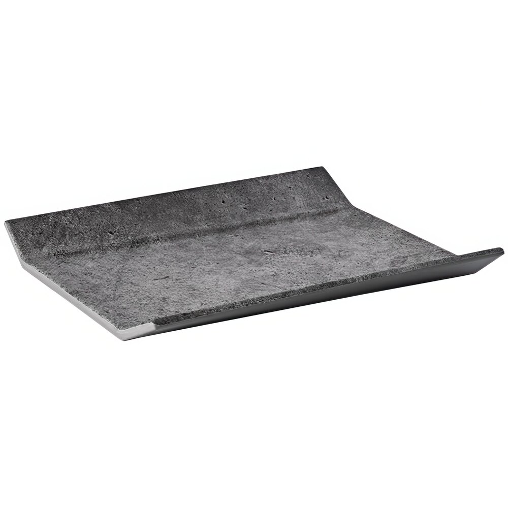 APS Element 12 13/16" x 10 7/16" x 1 3/8" Faux Concrete Melamine Tray ...