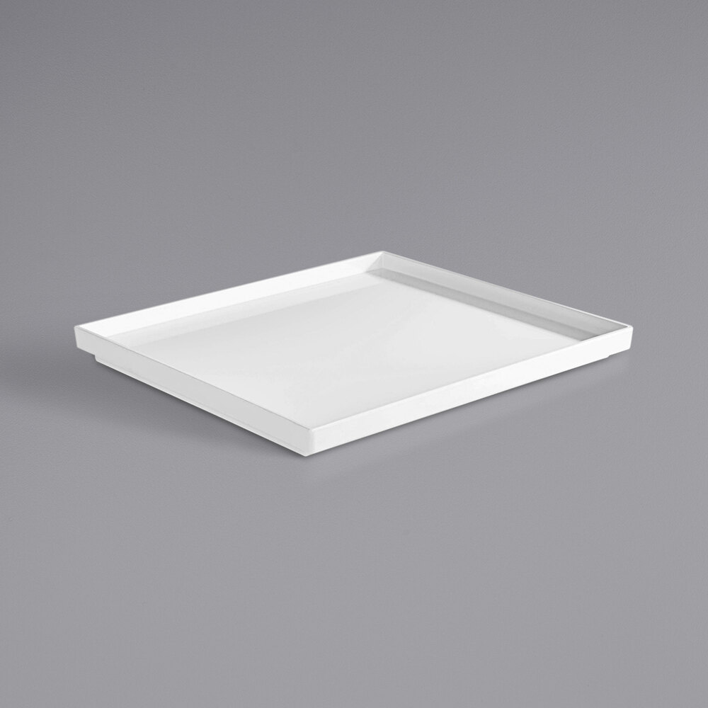 APS Asia Plus 12 13/16" x 10 7/16" x 1 3/16" White Melamine Tray APS ...
