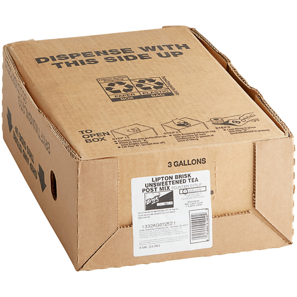 Brisk® Unsweetened Iced Tea Beverage / Syrup 3 Gallon Bag in Box