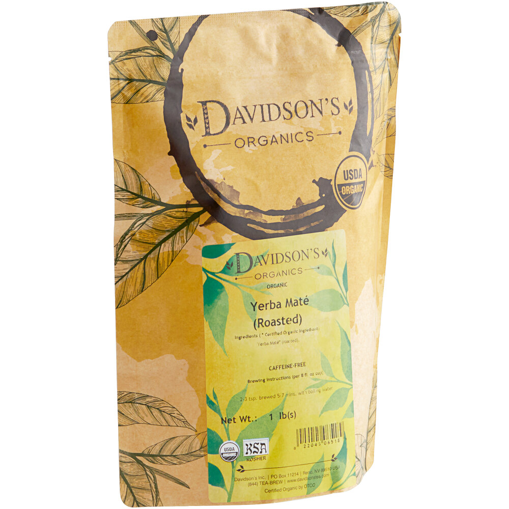 Davidson's Organic Yerba Mate Roasted Herbal Loose Leaf Tea 1 lb.