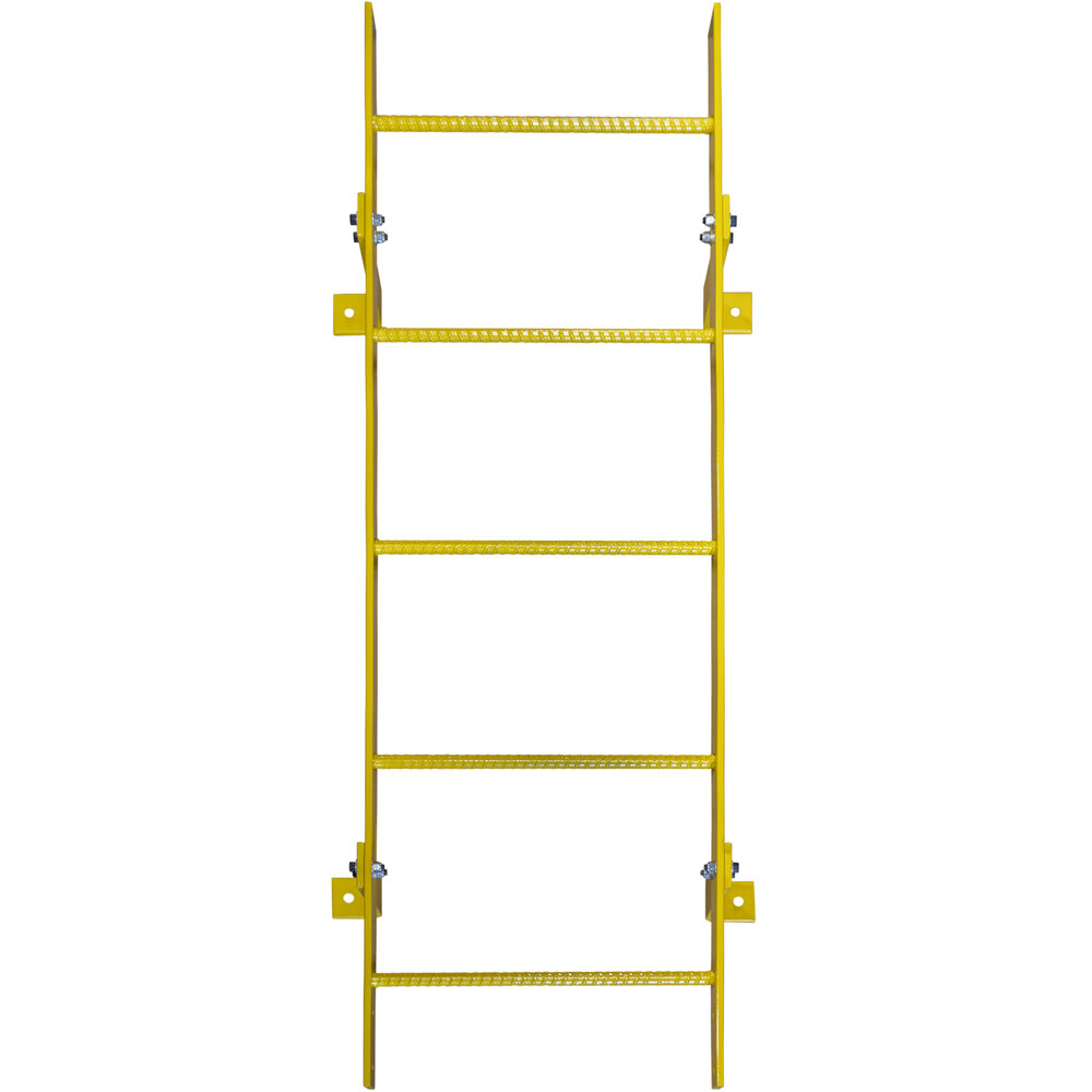Tri-Arc 11-Rung Yellow Steel Fixed Safety Ladder WLFS0111-Y
