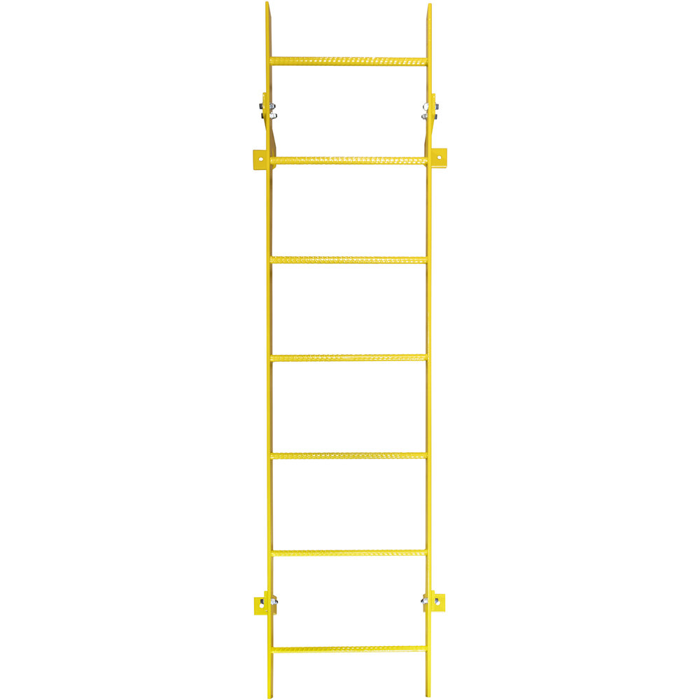 Tri-Arc 16-Rung Yellow Steel Fixed Safety Ladder WLFS0116-Y