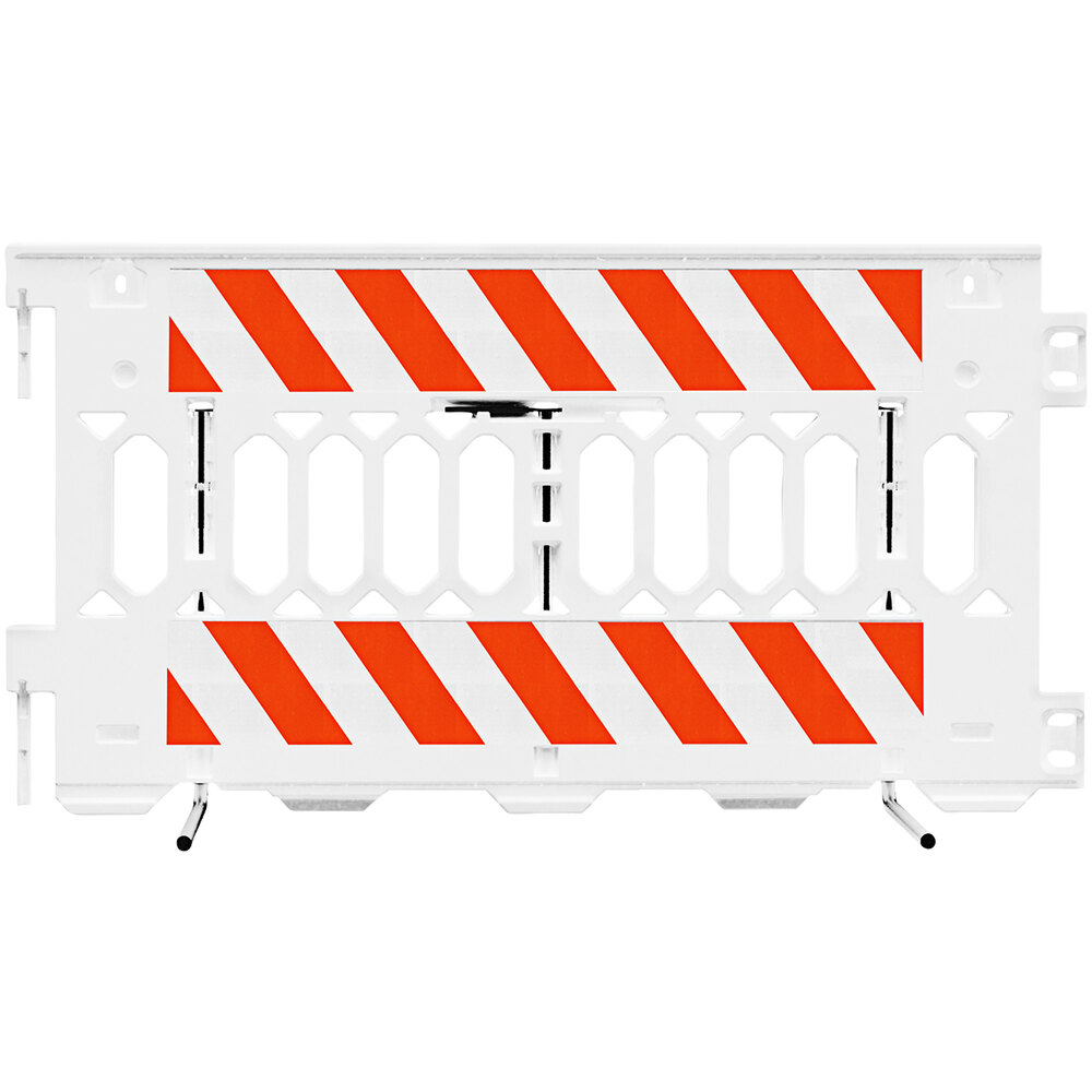 Plasticade® Pathcade 6' White Interlocking Parade Barricade with 2 ...