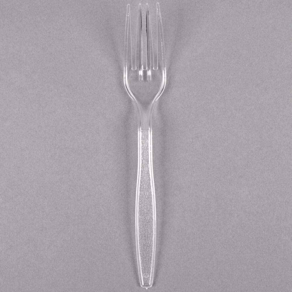 Visions Clear Heavy Weight Plastic Fork - 100/Pack