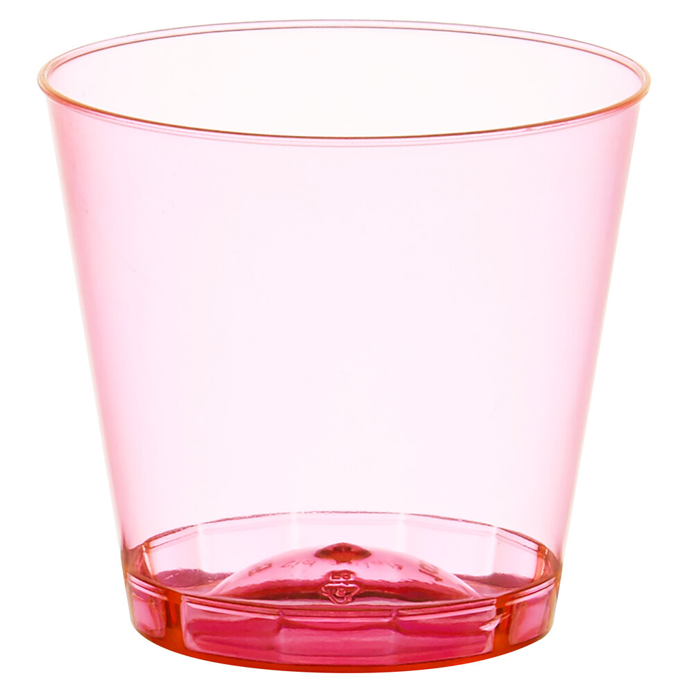 Fineline Quenchers 401-RD 1 oz. Neon Red Hard Plastic Shot Cup - 2,500/Case