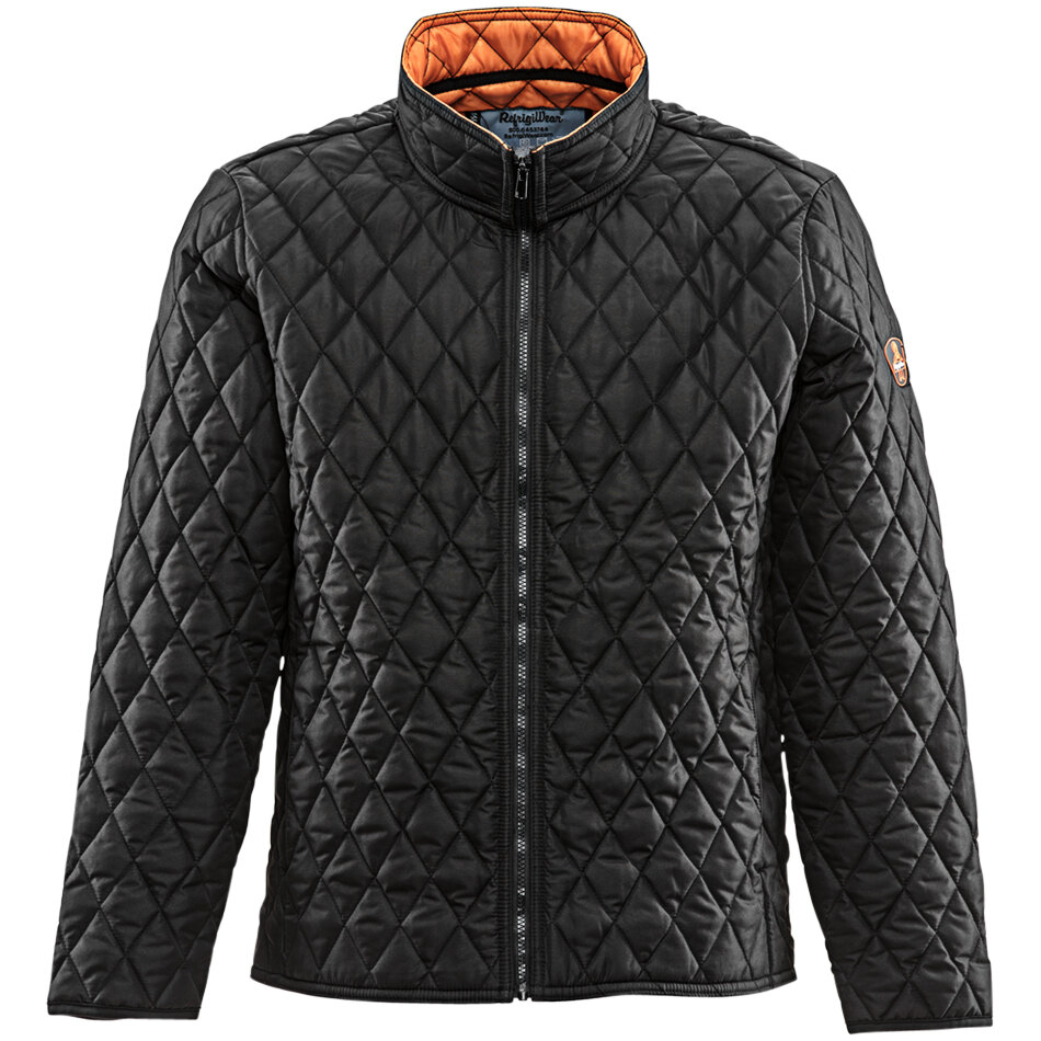 RefrigiWear Black Lightweight Diamond Quilted Jacket 8705RBLK5XL - 5XL