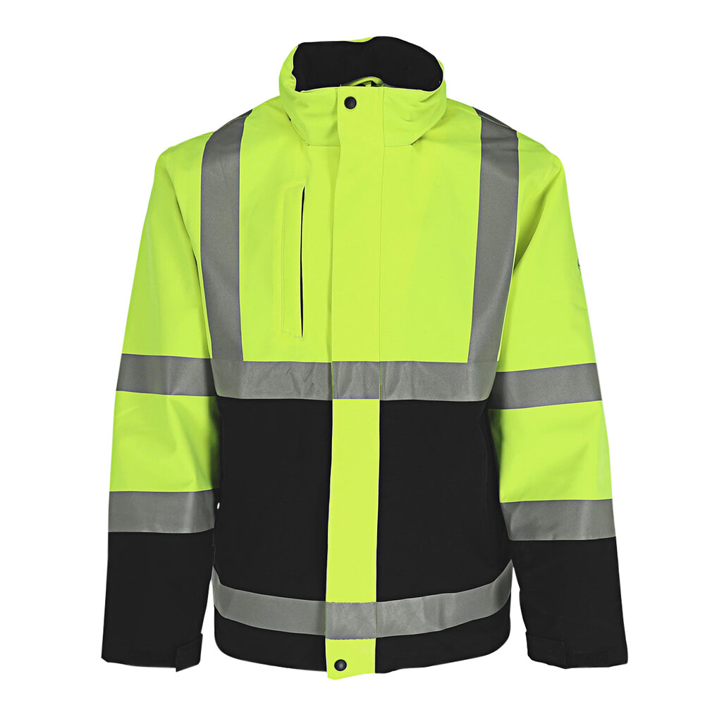 RefrigiWear HiVis Two-Tone Black / Lime Type R Class 2 3-in-1 Rainwear ...
