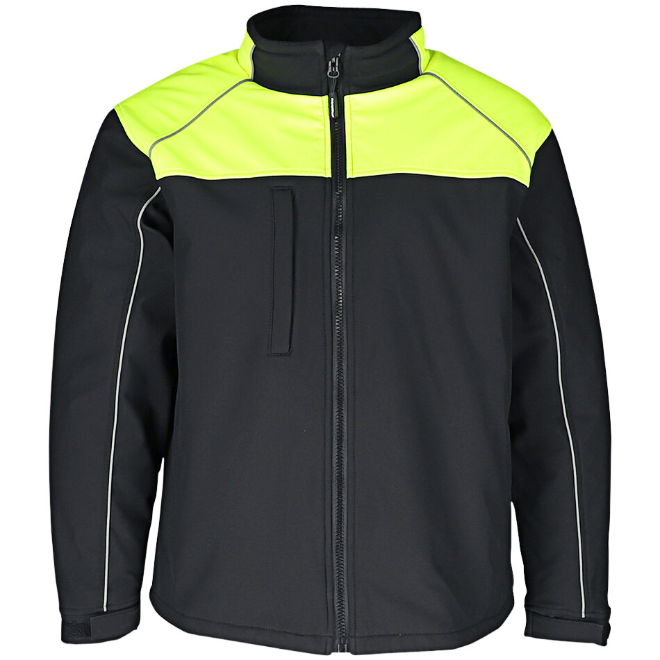 RefrigiWear HiVis Two-Tone Black / Lime Insulated Softshell Jacket