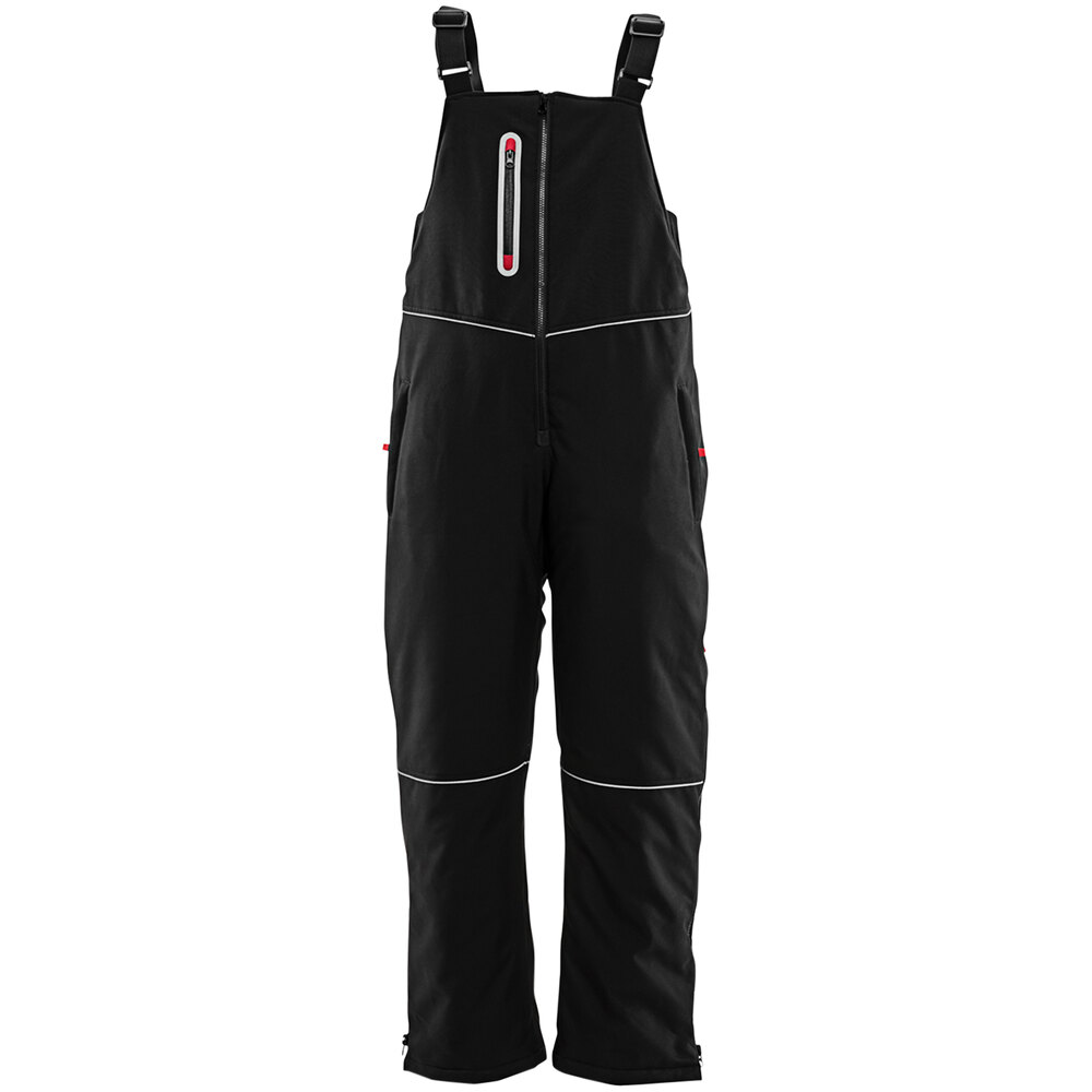 RefrigiWear Women's Black Insulated Softshell Bib Overalls