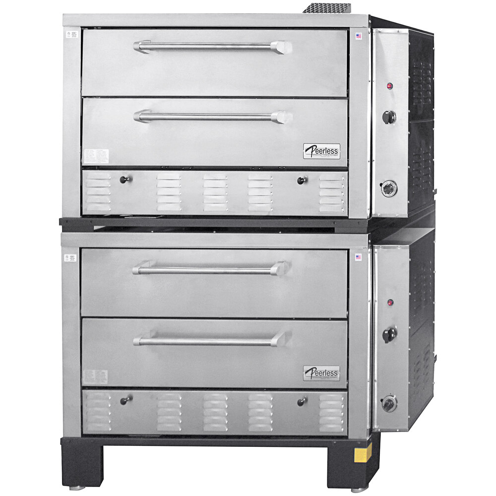 Peerless CW62PSC NAT Natural Gas Quadruple Deck Pizza Oven with Side ...