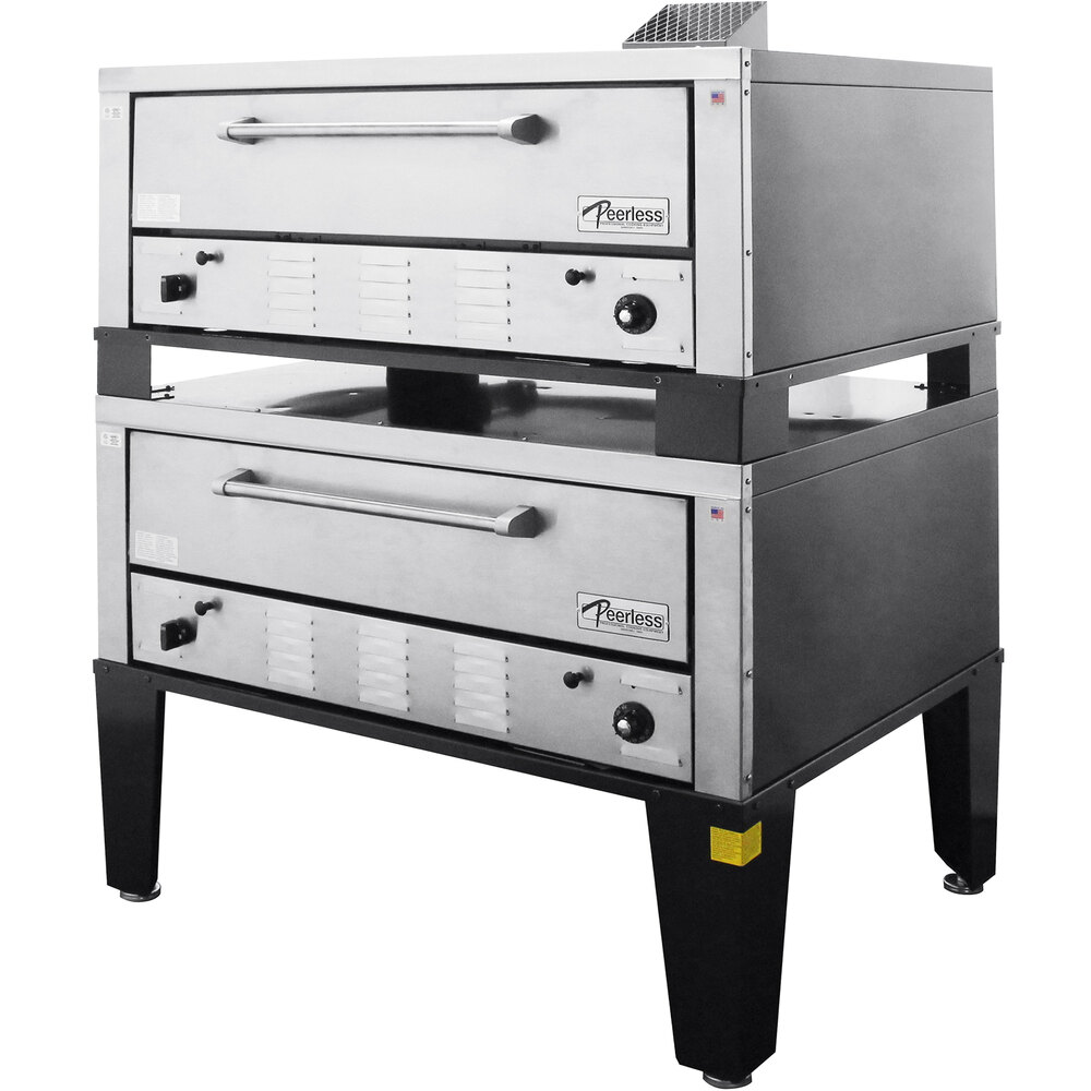 Peerless CW42P NAT Natural Gas Double Deck Pizza Oven with 1" Pizza ...