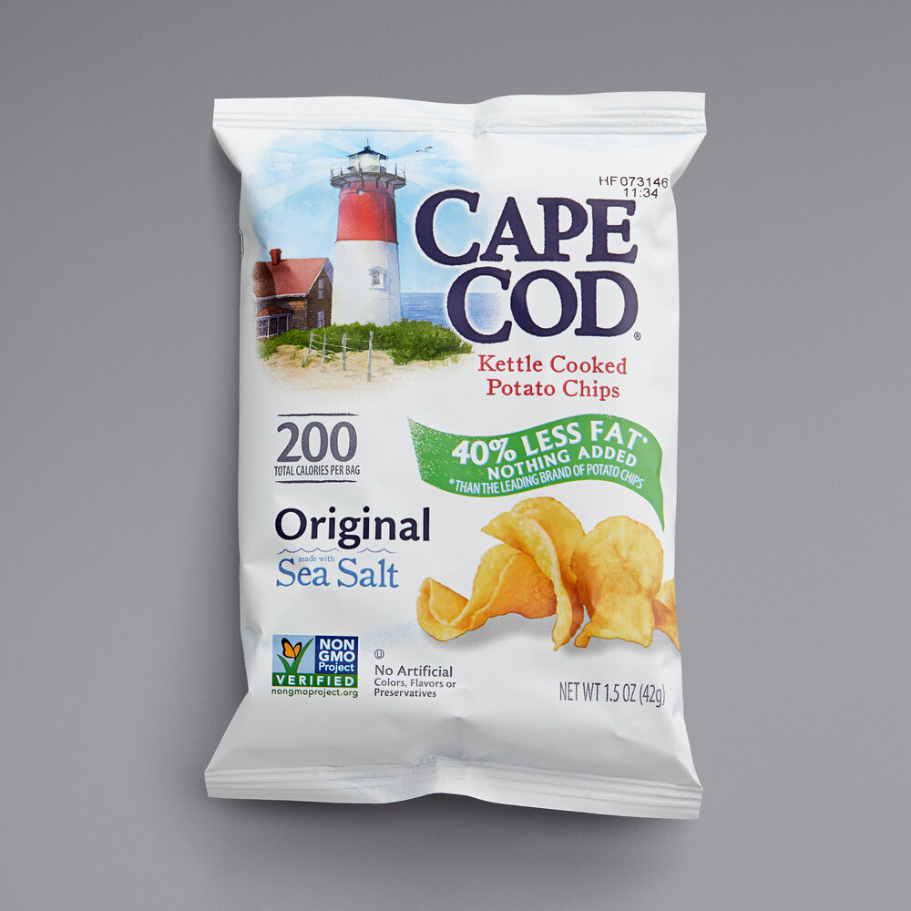Cape Cod Less Fat Original Sea Salt Kettle Cooked Potato Chips 1.5 oz ...