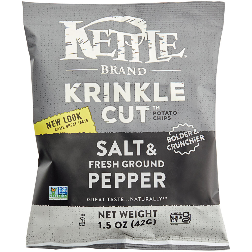 Kettle Brand Salt & Fresh Ground Pepper Krinkle Cut Potato Chips 1.5 oz ...