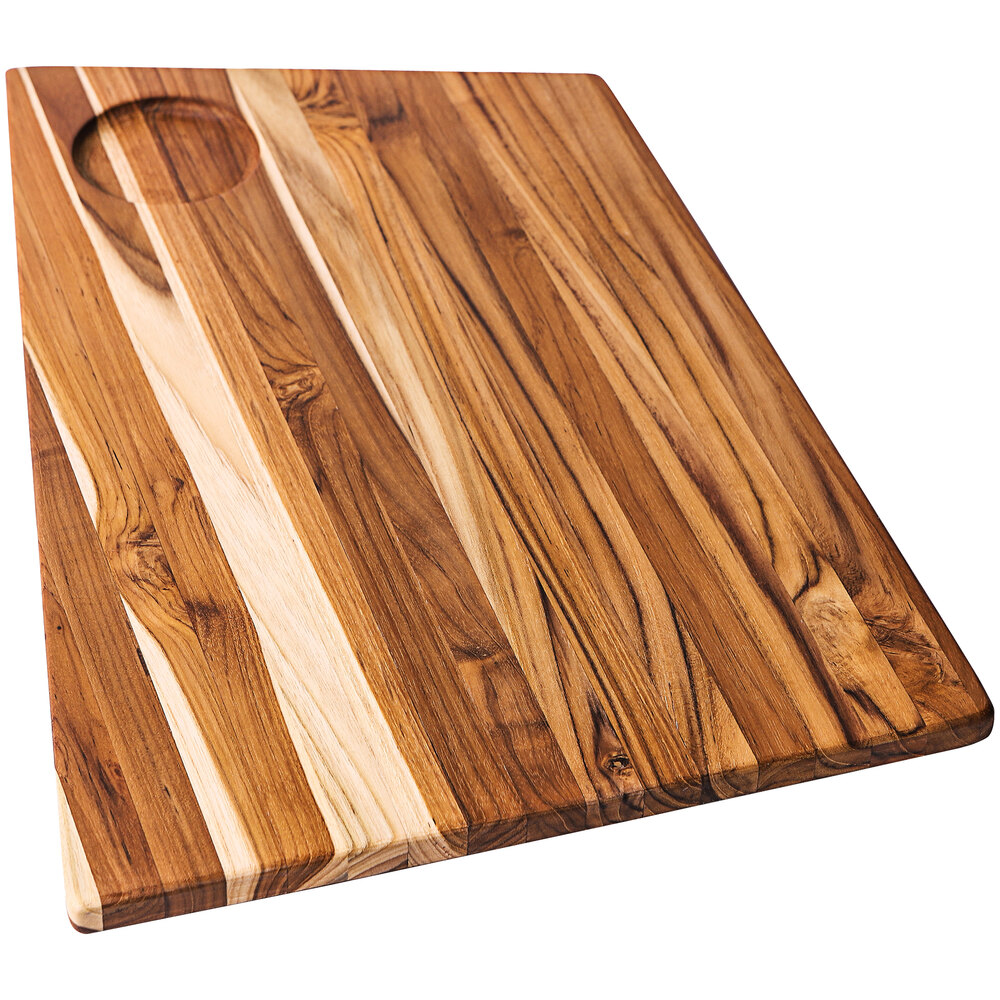 Teakhaus Geo 19" x 12" x 1/2" Teakwood Cutting / Serving Board with ...