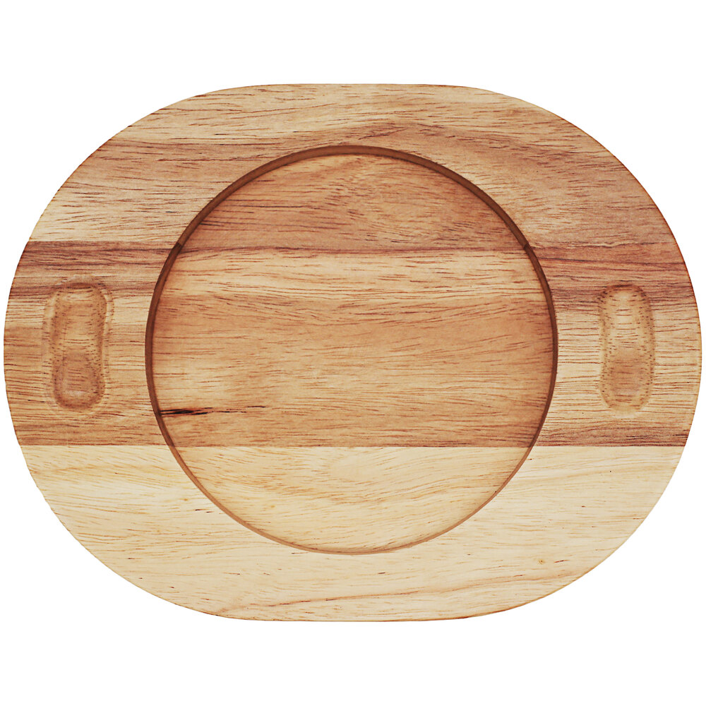Arcoroc 11 1/2" Oval Rubberwood Underliner by Arc Cardinal FN977 - 6/Case