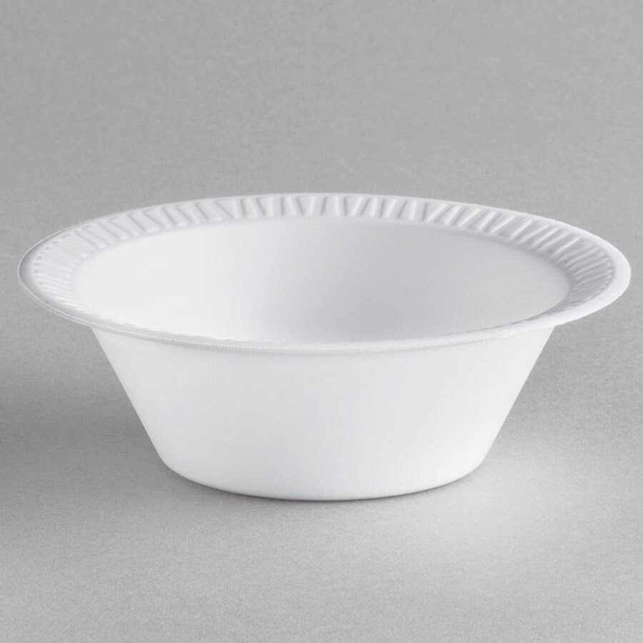Dart 12BWWCR Concorde 10-12 oz. White Non-Laminated Round Foam Bowl ...