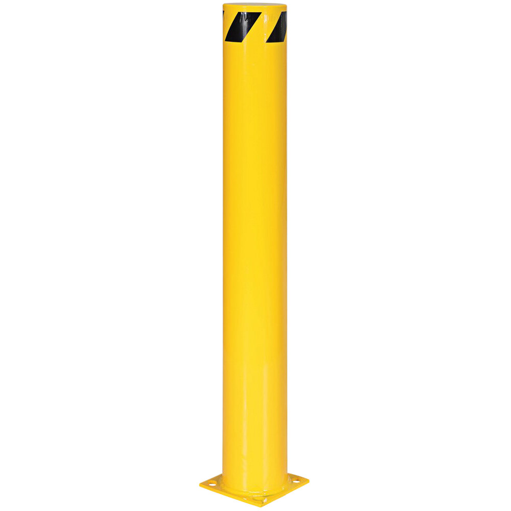 Vestil 8" x 8" x 48" Yellow Steel Fixed Safety Bollard BOL-48-6.5 - 6 1 ...