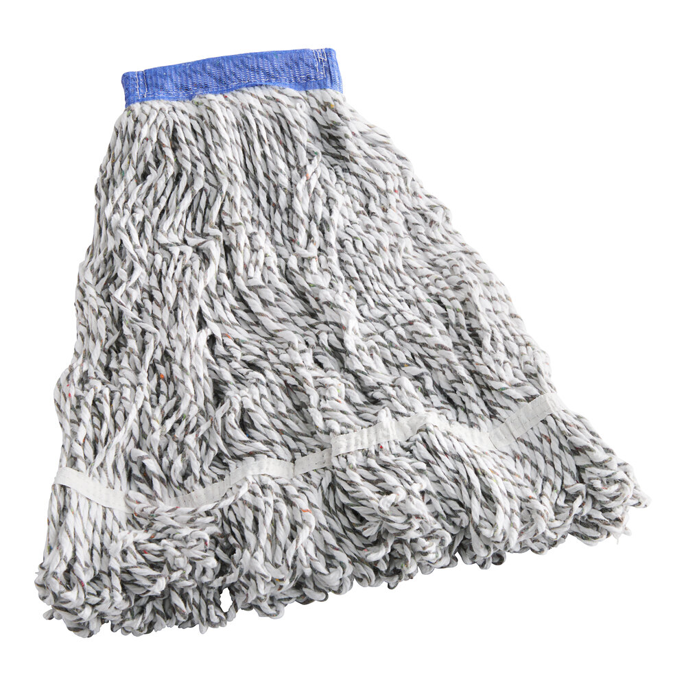 Lavex 32 oz. Blue and White Rayon Blend Looped End Finishing Wet Mop ...