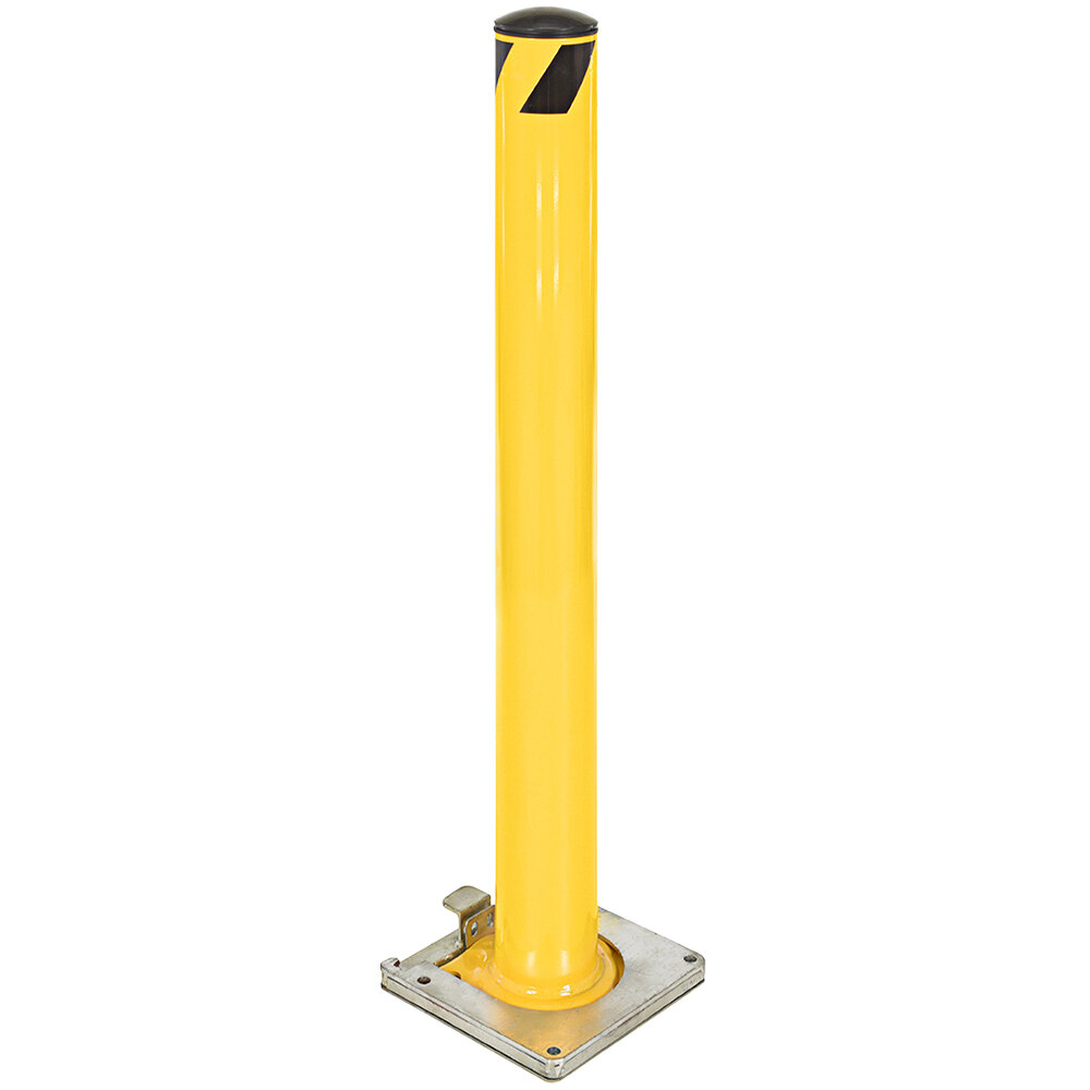 Vestil 10 1/4" x 10 1/4" x 42" Yellow Steel Removable Safety Bollard ...