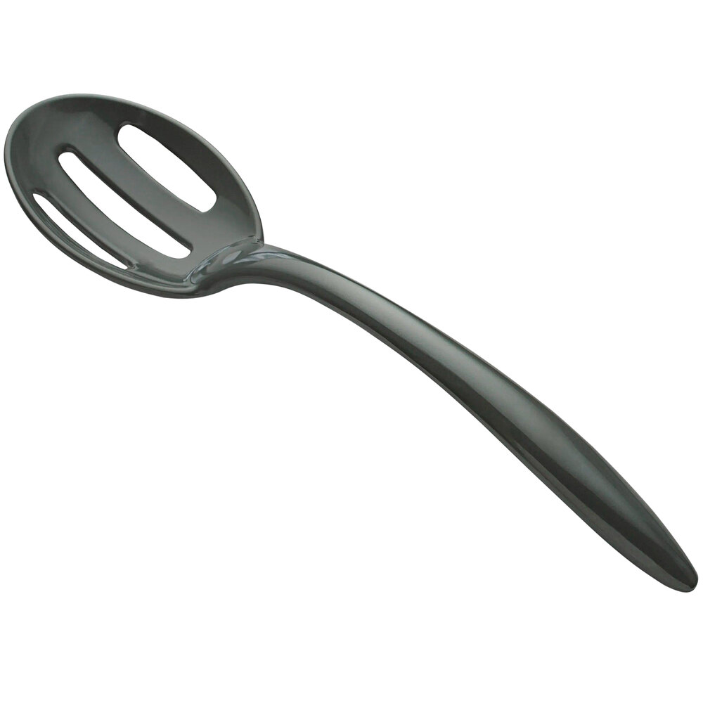 Bon Chef EZ-Use 9 3/4" Gunmetal Gray Melamine Slotted Serving Spoon M ...