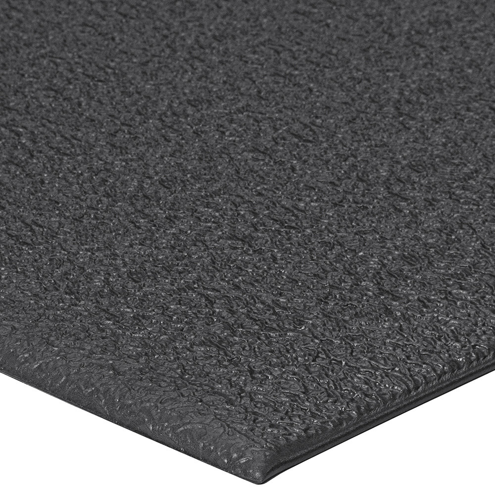 Lavex ArmorStep 3' x 60' Black Dual-Density Foam Mat with Pebble Emboss