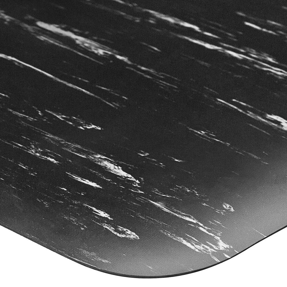 Lavex Industrial K-Marble Foot 2' x 3' Black and White Anti-Fatigue Mat