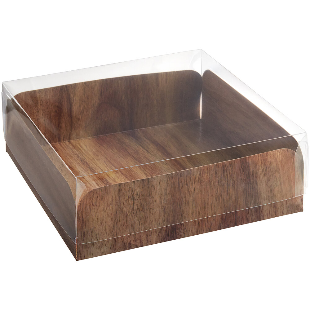 Enjay Wood Laminated Box with Lid for Meats and Treats 8" x 8" x 2 1/2 ...