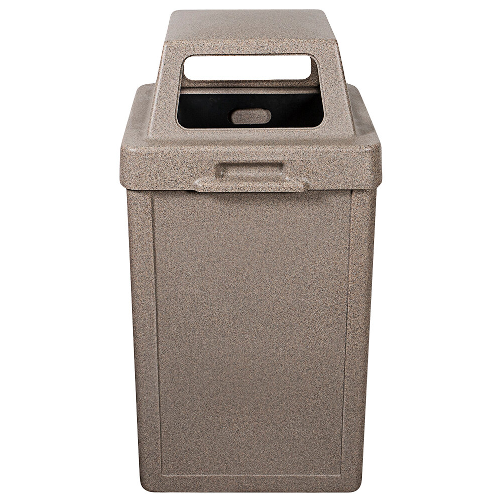 Wausau Tile TF1019 Tuffy 22 Gallon Plastic Square Trash Can with 4-Way Lid