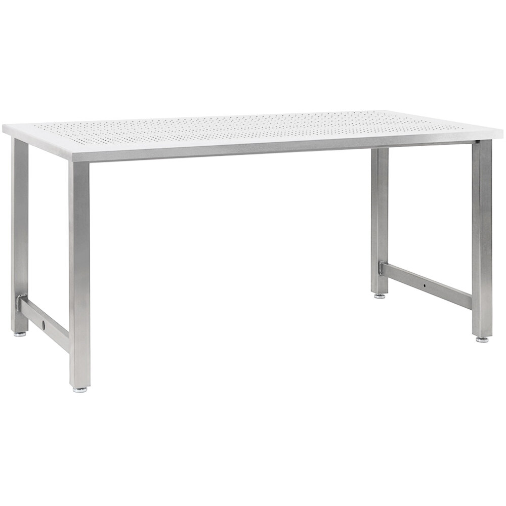 BenchPro Kennedy Series 72" x 30" Perforated Stainless Steel Workbench ...