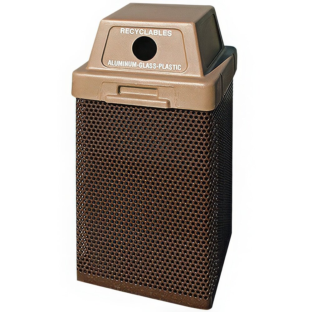 Wausau Tile MF3057 35 Gallon Steel Square Trash Can with Plastic ...