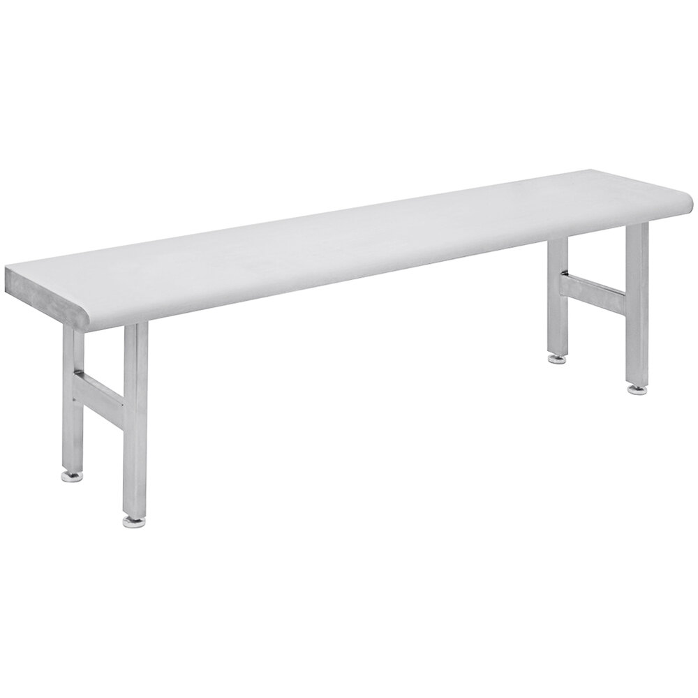 BenchPro 15" x 48" Four Leg Round Front Edge Stainless Steel Gowning ...