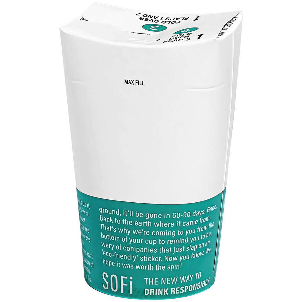 SOFi All-in-One Paper Cold Cup and Lid 20 oz. - 500/Case