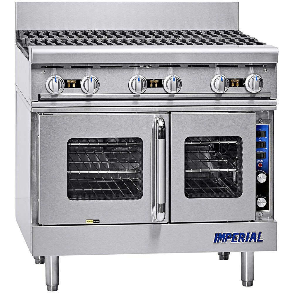 Imperial Range IHR-6-P 36" Natural Gas 6 Open Burner Range with ...