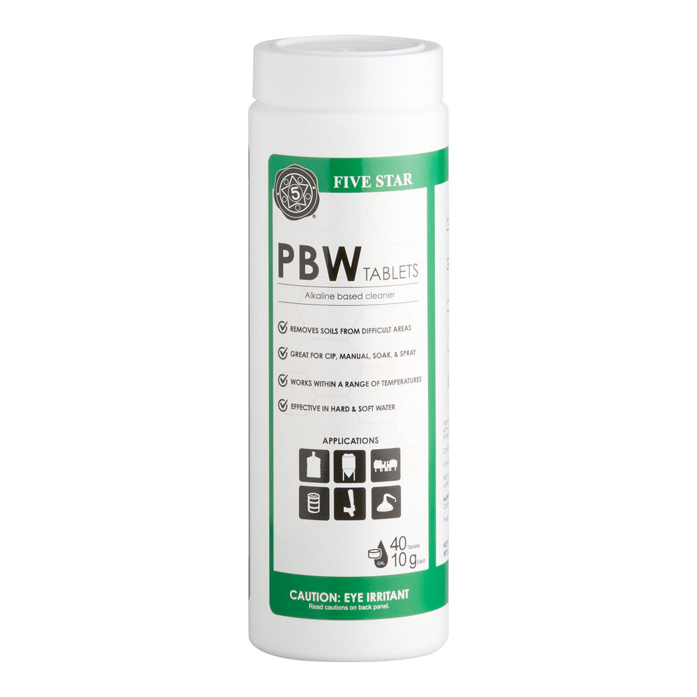 Five Star Chemicals 26-PB90-FS040-12 PBW Non-Caustic Brewery 10 Gram ...