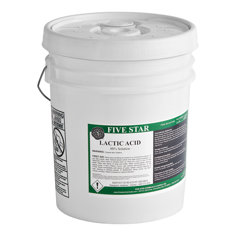 Five Star Chemicals 26-LAC-FS05 Lactic Acid 88% Solution pH Adjuster ...