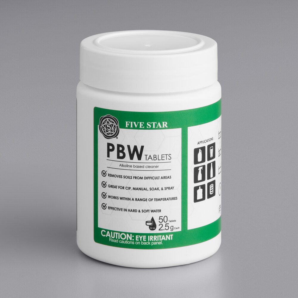 Five Star Chemicals 26-PB36-FS050-12 PBW Non-Caustic Brewery 2.5 Gram ...