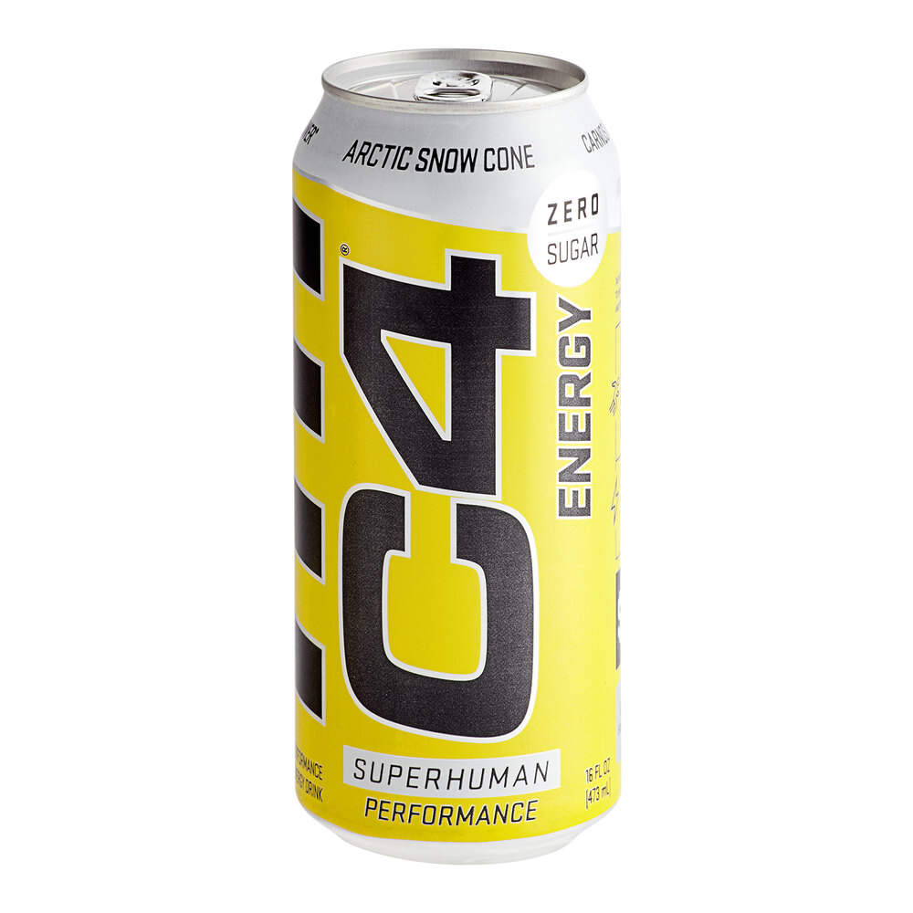 C4 Energy Arctic Snow Cone Energy Drink 16 fl. oz. Can - 12/Case