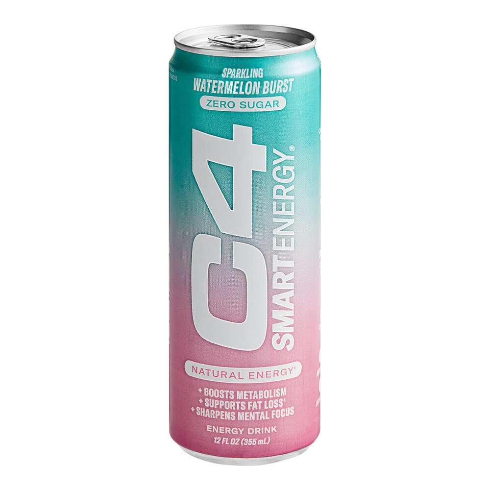 C4 SMART Energy Watermelon Burst Energy Drink 12 fl. oz. Can - 12/Case
