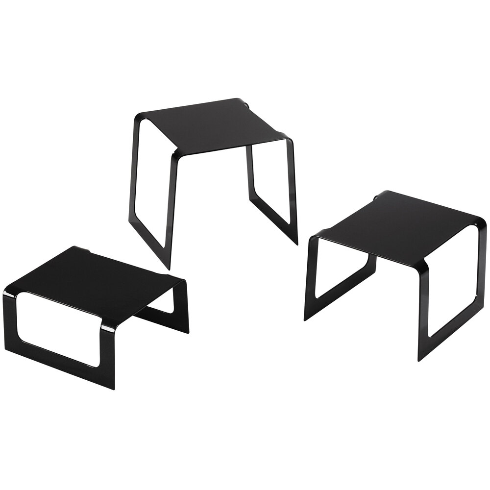 Vollrath 4600960 Black Stainless Steel 3-Piece Square Bent Riser Set