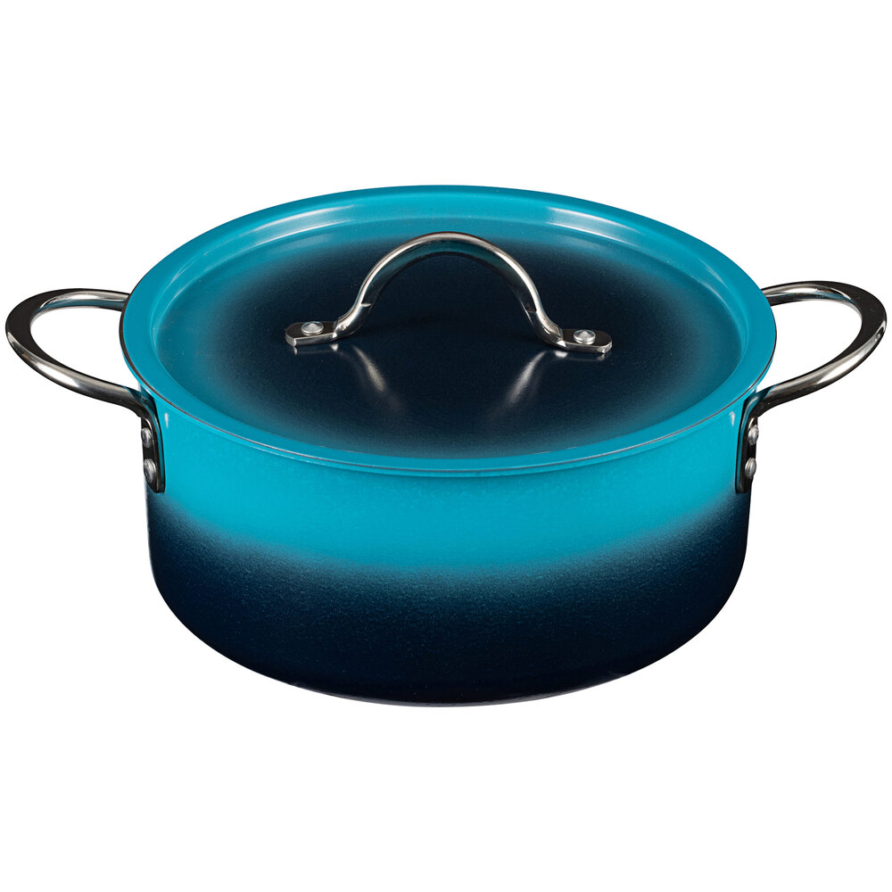Bon Chef Country French X 4.3 Qt. Ombre Caribbean Blue Sauce Pot with ...