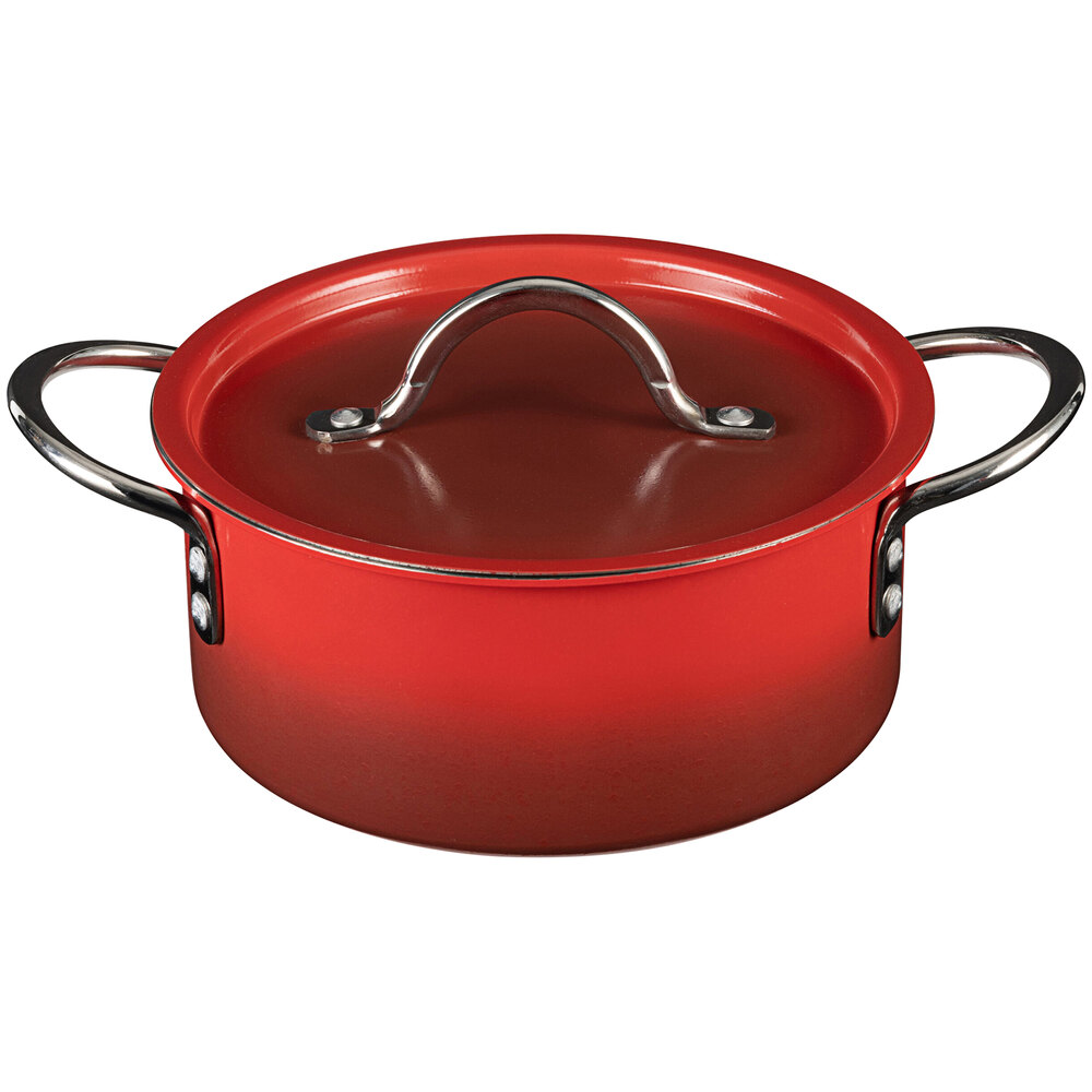 Bon Chef Country French X 73 oz. Ombre Crimson Red Sauce Pot with Cover ...