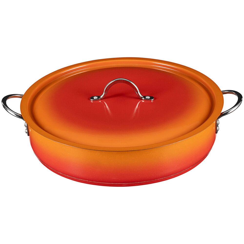 Bon Chef Country French X 9 Qt. Ombre Tangerine Brazier Pot with Cover ...