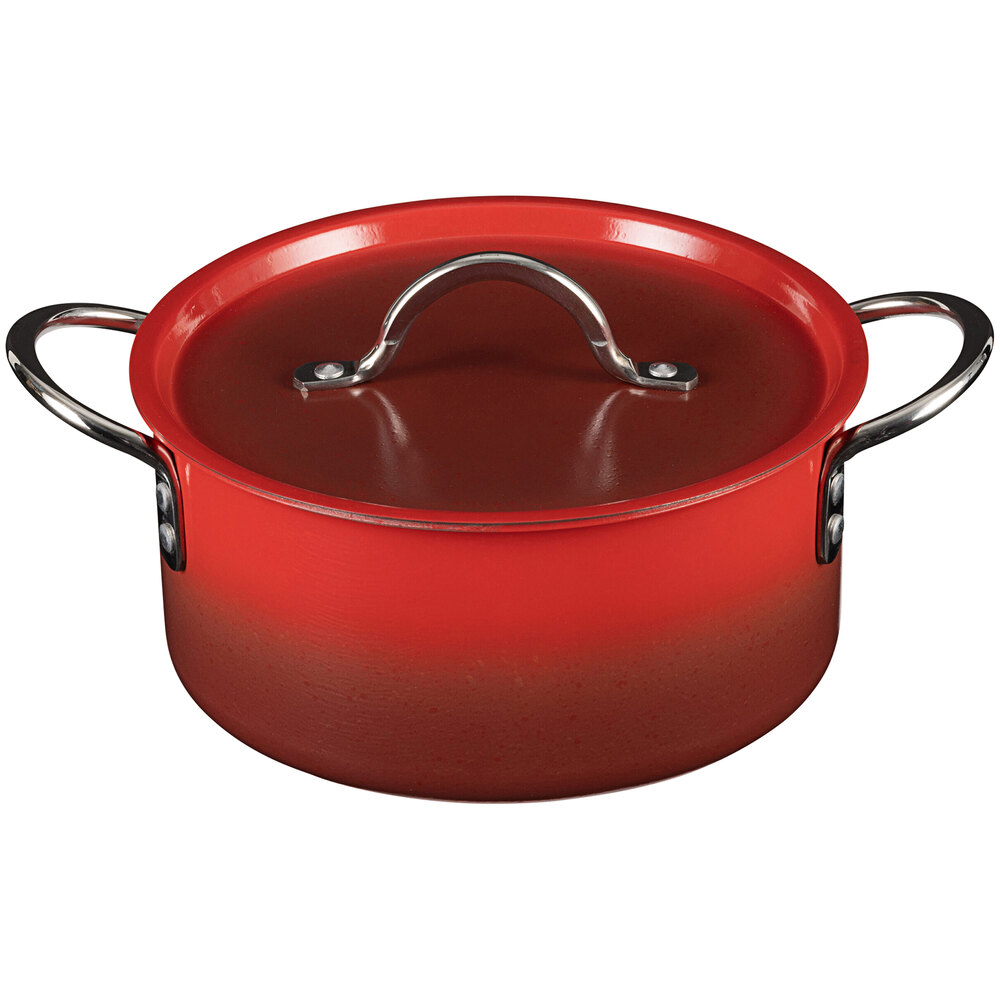 Bon Chef Country French X 3.3 Qt. Ombre Crimson Red Sauce Pot with ...