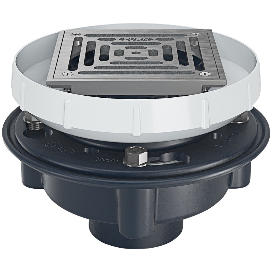 Zurn Elkay EZ1-PV2-S6-SS EZ1 PVC Floor Drain with 6" Square Stainless ...