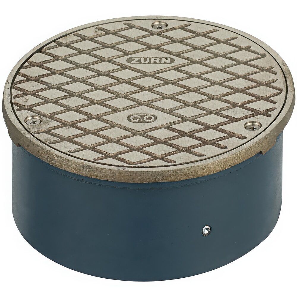 Zurn Elkay CO2521-3 Cast Iron Cleanout with 6 1/8" Round Nickel Cover ...