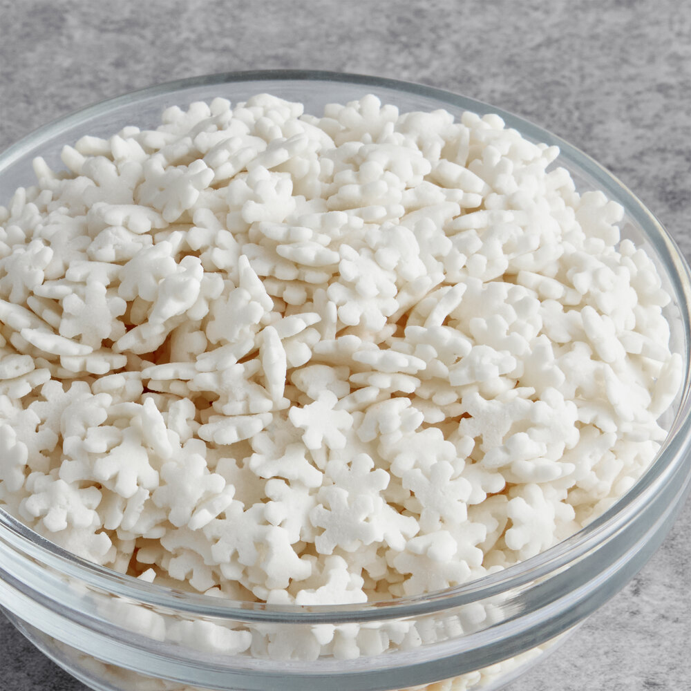 Mavalerio White Snowflake Sprinkles 25 lb.