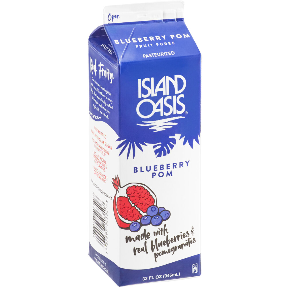Island Oasis Blueberry Pomegranate Frozen Beverage Mix 32 fl. oz. - 12/Case