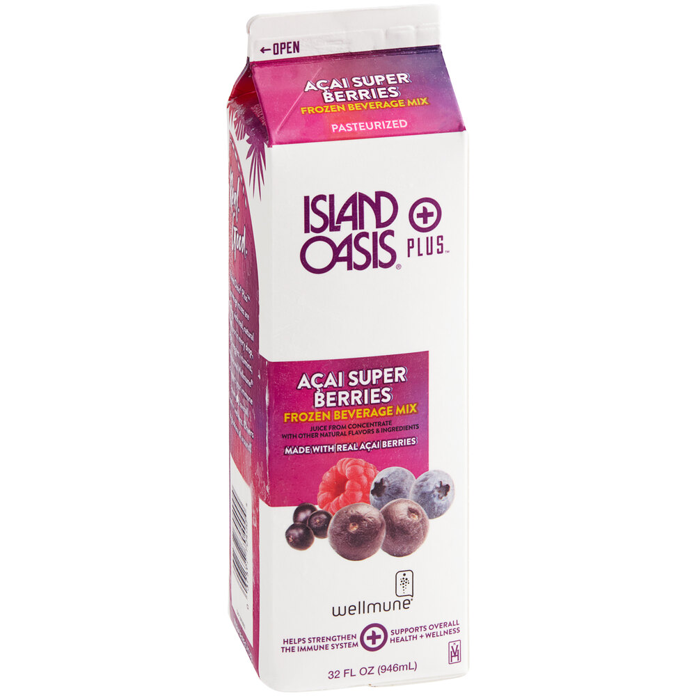 Island Oasis Plus Acai Super Berries Frozen Beverage Mix 32 fl. oz. - 6 ...